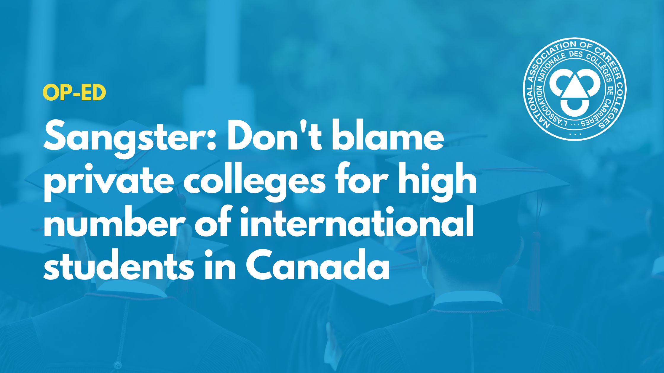 Sangster: Don't blame private colleges for high number of international ...
